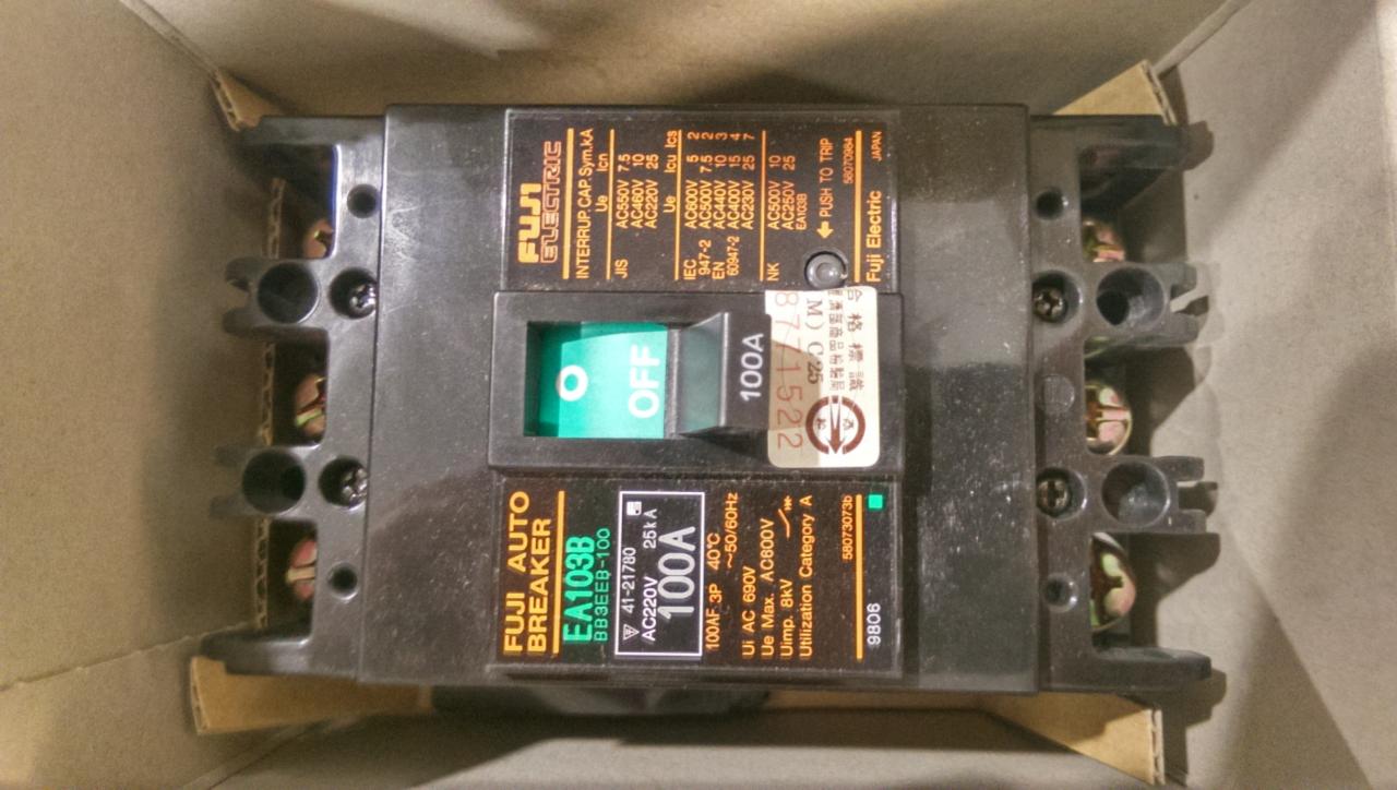 Lot #109: Fuji Auto-Breaker EA103B 100A New in Box - WireBids