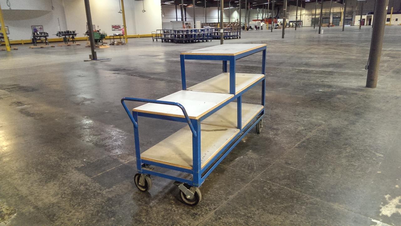 Lot #61: Large Rolling Tabletop Paper Cart - WireBids