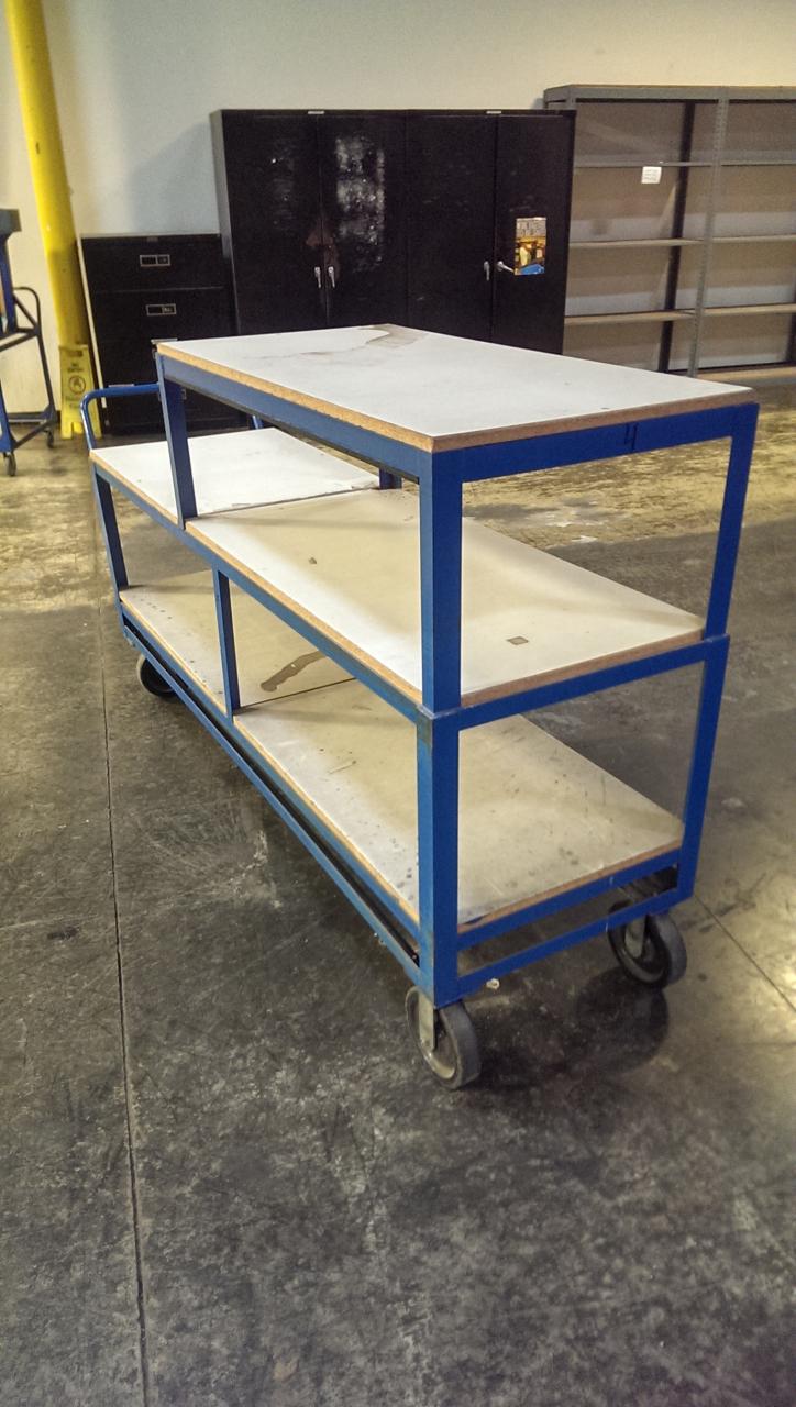 Lot #62: Large Rolling Tabletop Paper Cart - WireBids