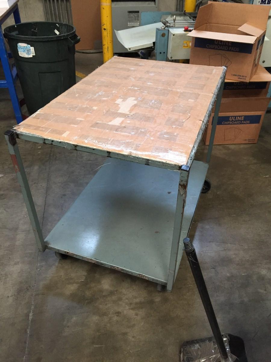 Lot #29: Flat Top Rolling Paper Cart - WireBids