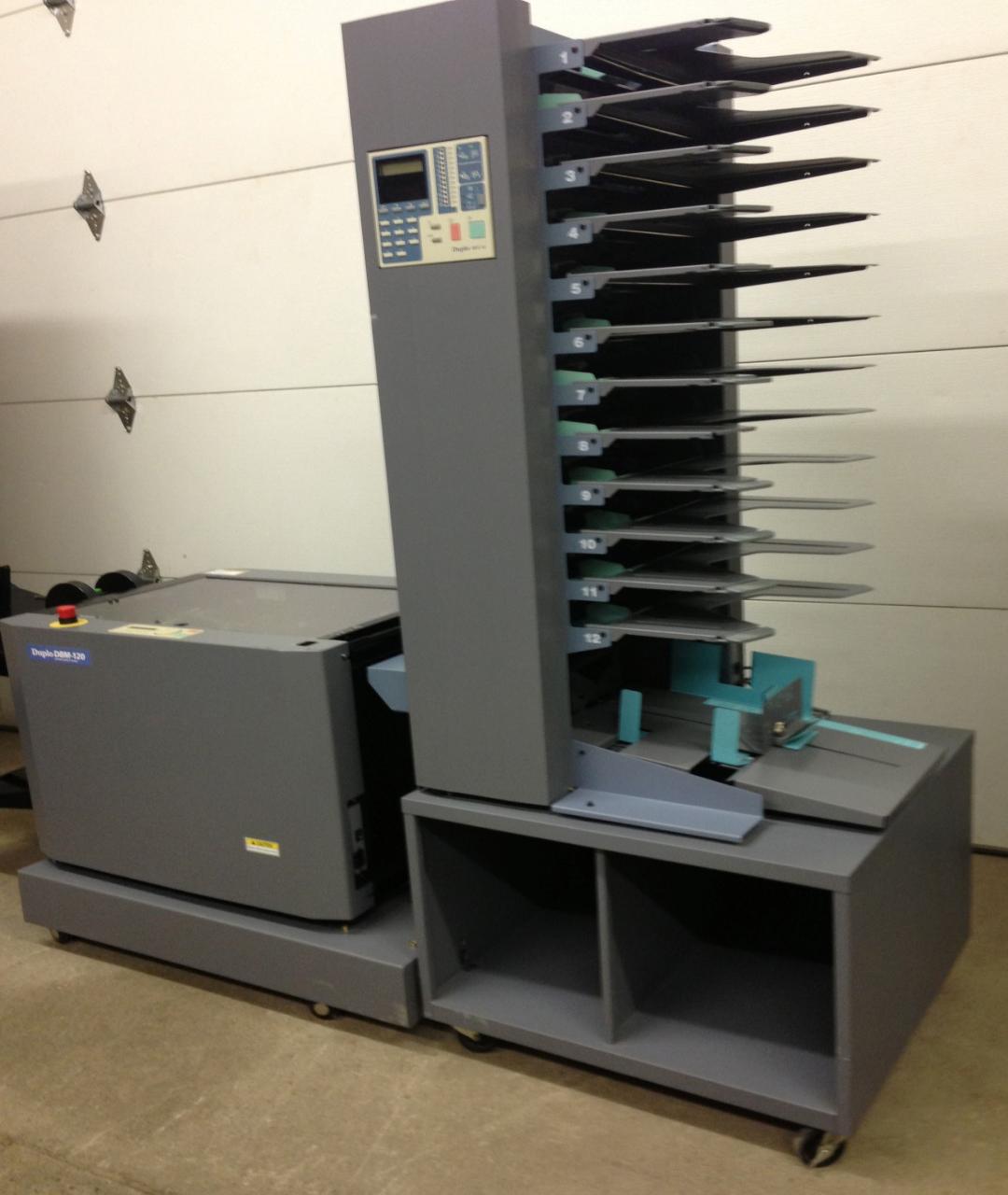 Lot #32: Duplo DBM-120 Bookletmaker + Duplo DFC-12 Collator - WireBids