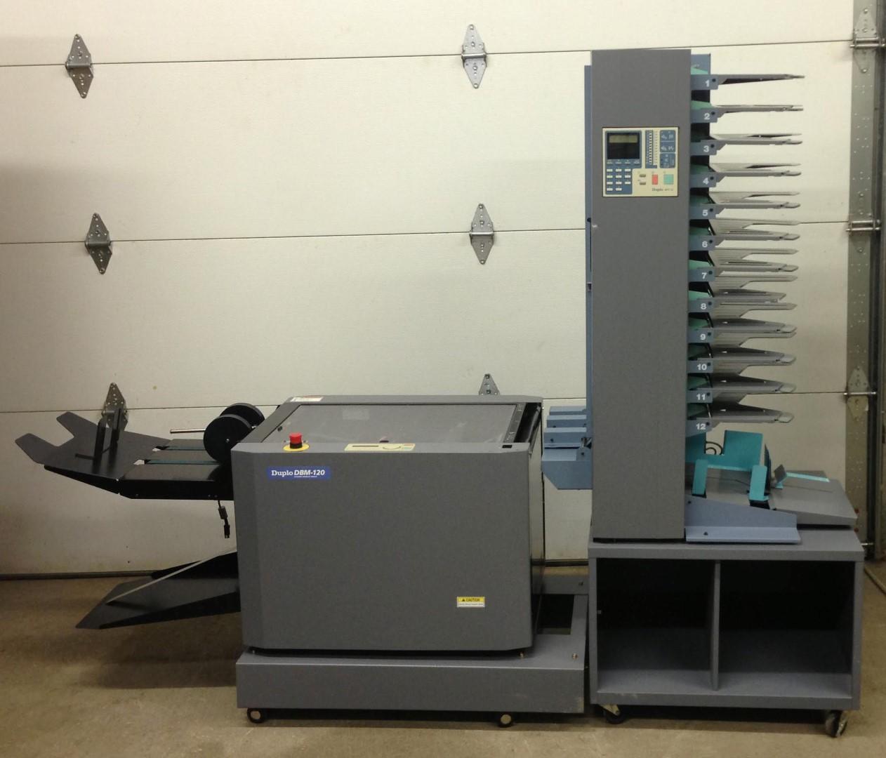 Lot #32: Duplo DBM-120 Bookletmaker + Duplo DFC-12 Collator - WireBids