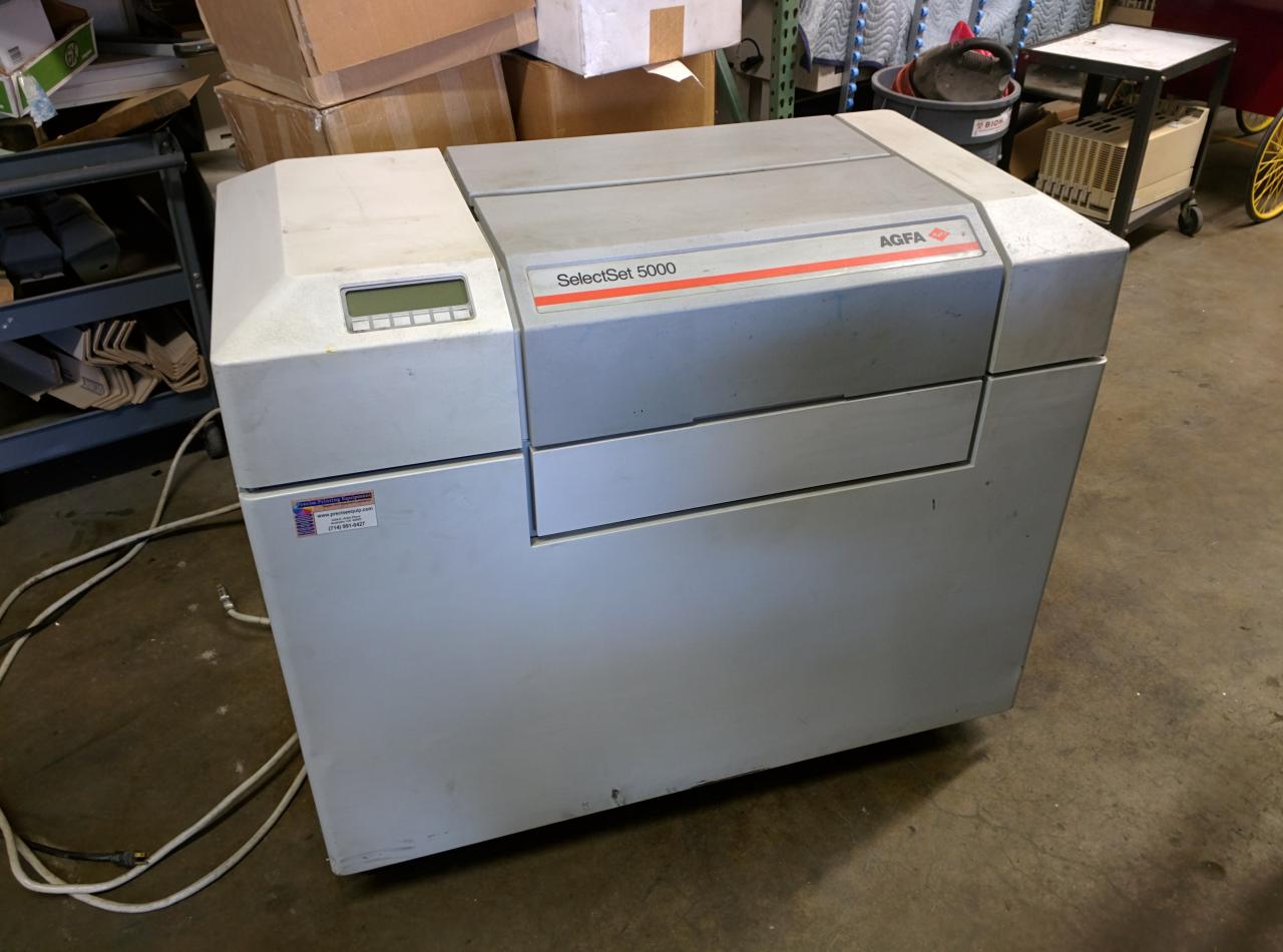 Lot #14: Agfa Selectset 5000 ImageSetter with RIP - WireBids