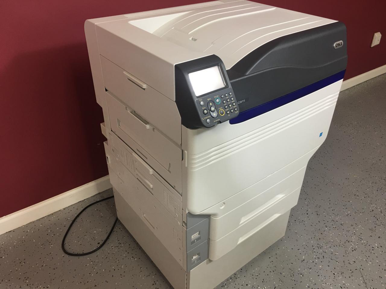 Lot #9: Oki C911 Color Printer - Only 13,307 on Meter - Click for Video ...