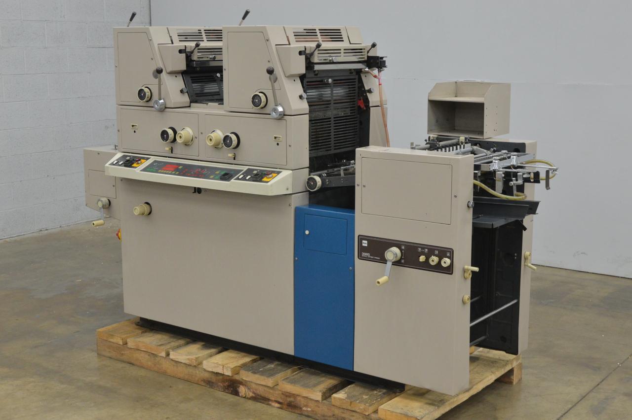Lot #12: Itek 3985 (Ryobi 3302) Two Color Offset Printing Press - WireBids