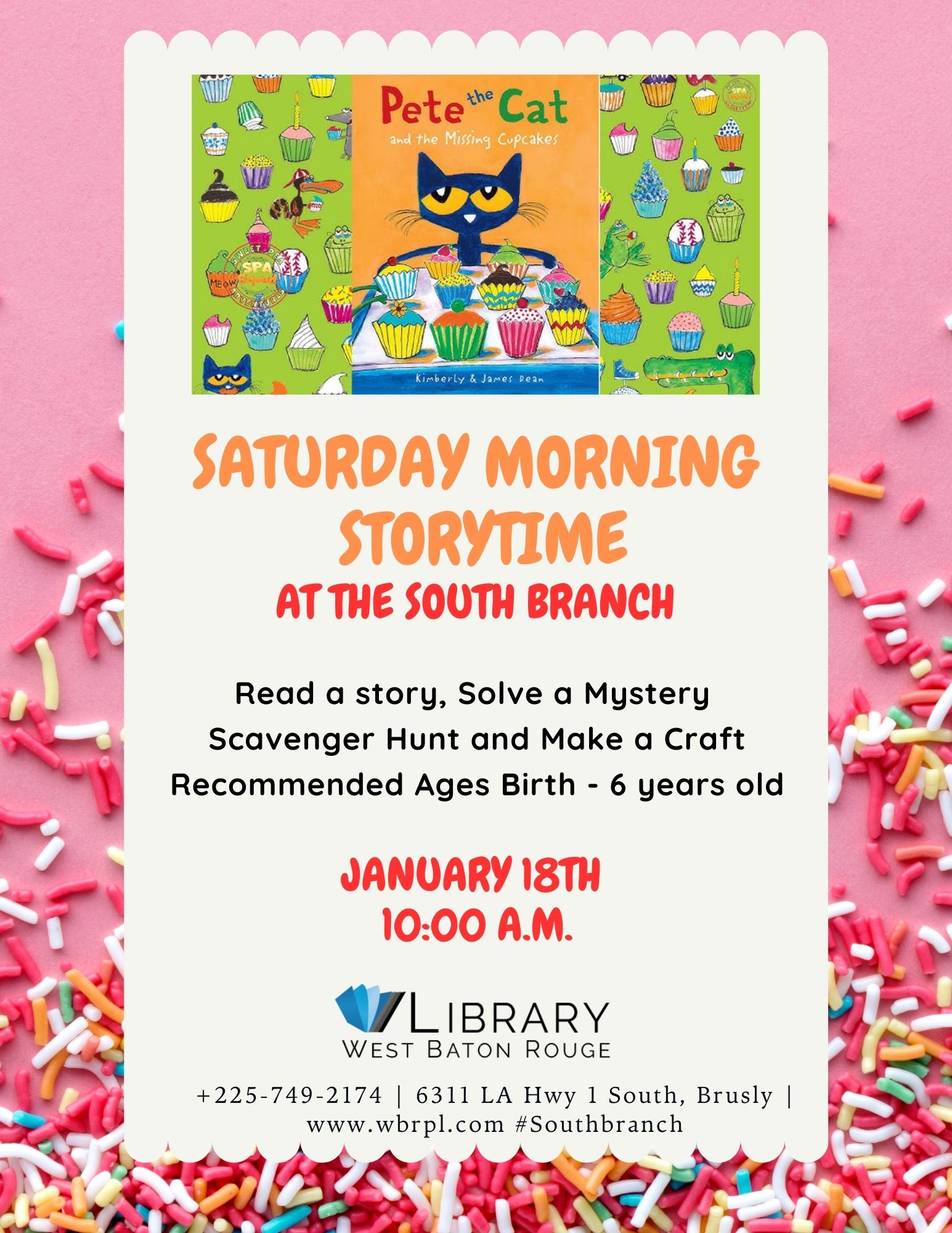 Events from January 16th – February 10th – West Baton Rouge Parish Library
