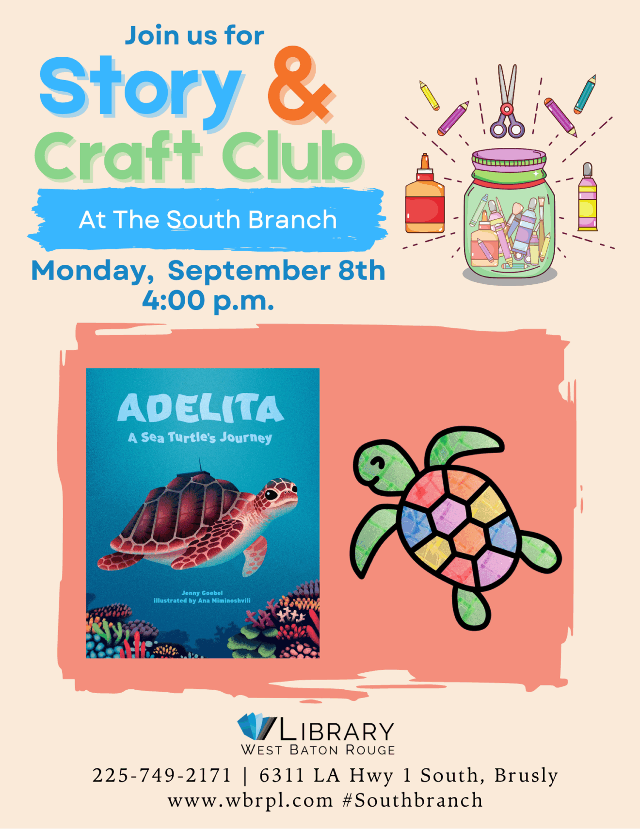 Story and Craft Club – South Branch – West Baton Rouge Parish Library