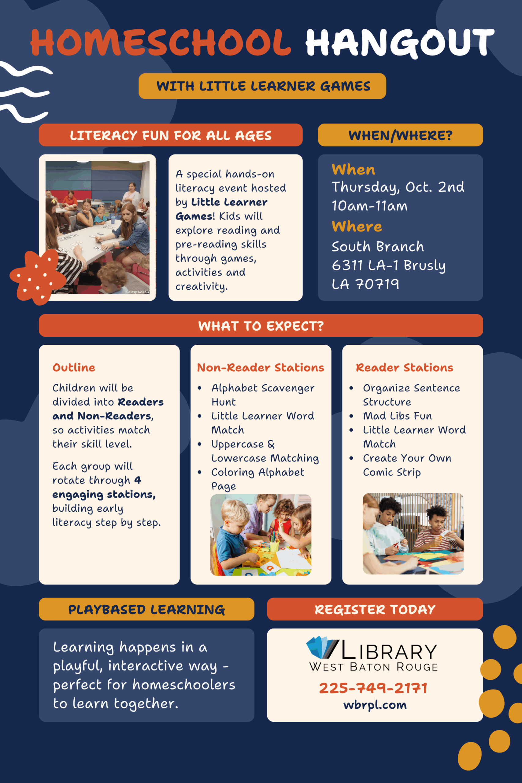 Homeschool Hangout with Little Learner Games – South Branch – West ...