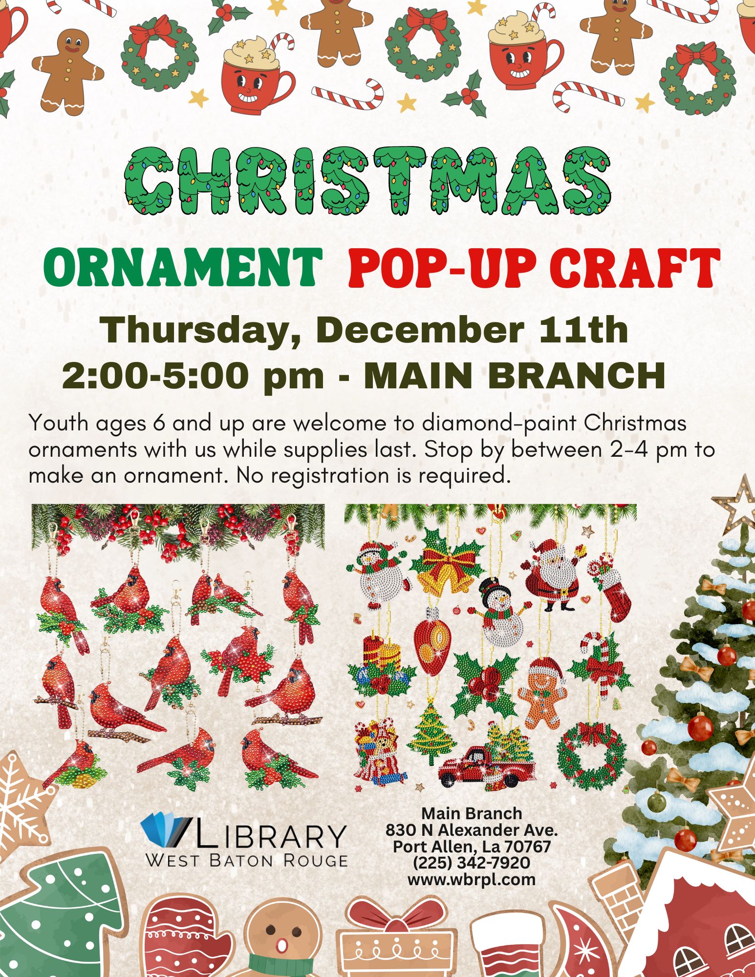 Christmas Ornament Pop-Up Craft – Main Branch – West Baton Rouge Parish ...