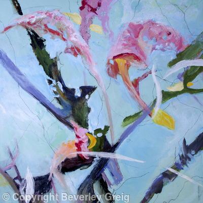 The Sprites of Plaum's Pit II - Mixed Media on Canvas