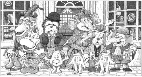 Story Store - pen and ink