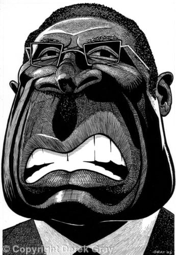 Robert Mugabe - pen & ink