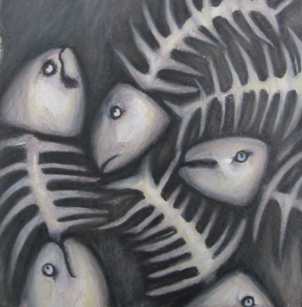 fish bones - Drawing