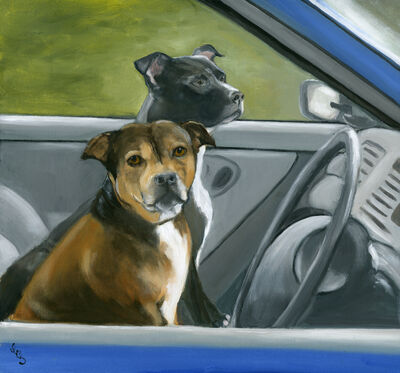 two-dogs - Giclee MountedPrint
