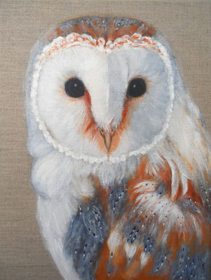 Barn Owl - Mounted Giclee Print