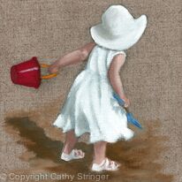 beach paintings of children