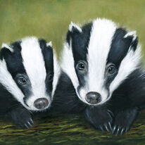 Paintings by Cathy Stringer of animals and children