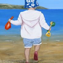 beach paintings of children