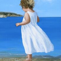beach paintings of children