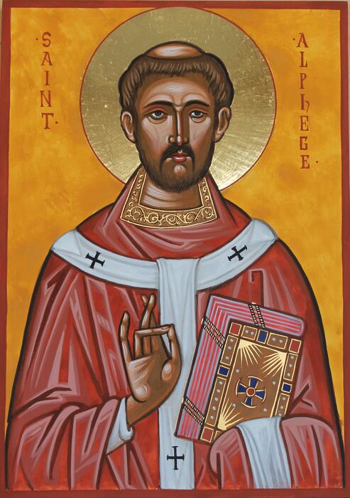 Saint Alphege Icon - egg tempera and gold leaf on gessoed panel