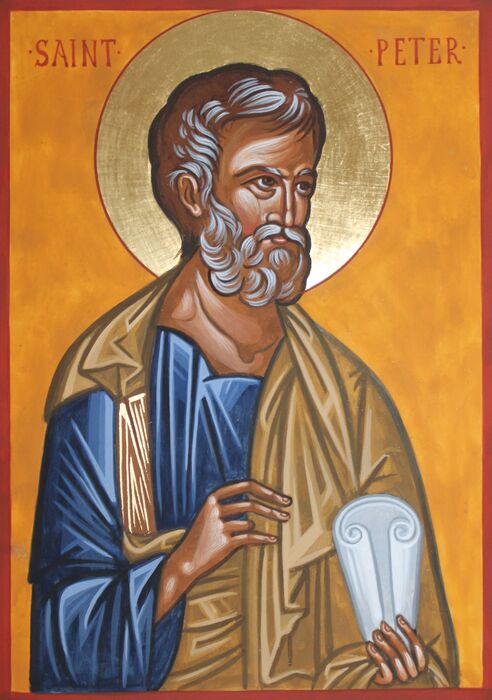 Byzantine St Peter Icon - egg tempera and gold leaf on gessoed panel