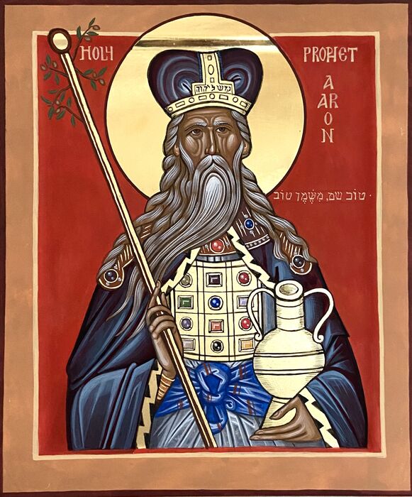 Icon of the Prophet Aaron - egg tempera and gold on gessoed panel