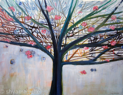 contemporary floral original oil shyama ruffell painting acrylic ...