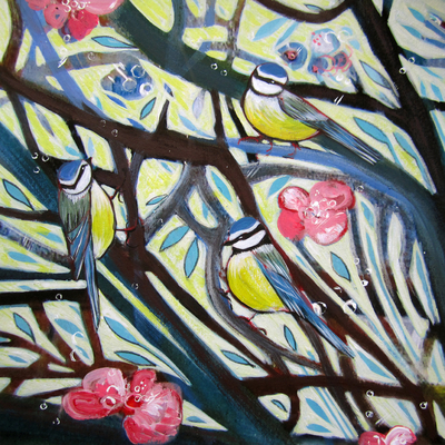 contemporary floral original oil shyama ruffell painting acrylic ...