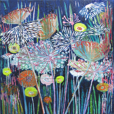 contemporary floral original oil shyama ruffell painting acrylic ...