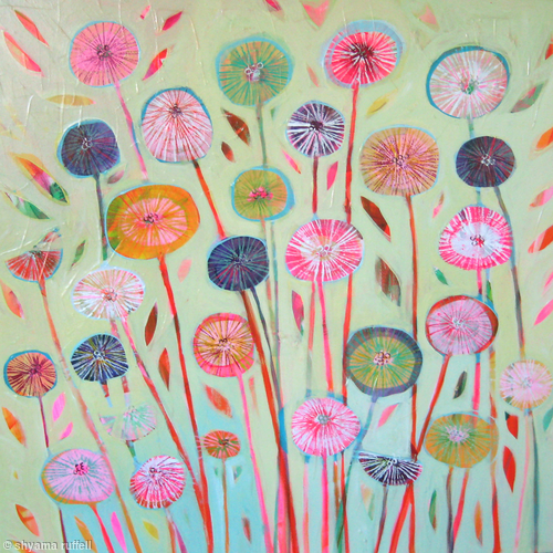 contemporary floral original oil shyama ruffell painting acrylic ...