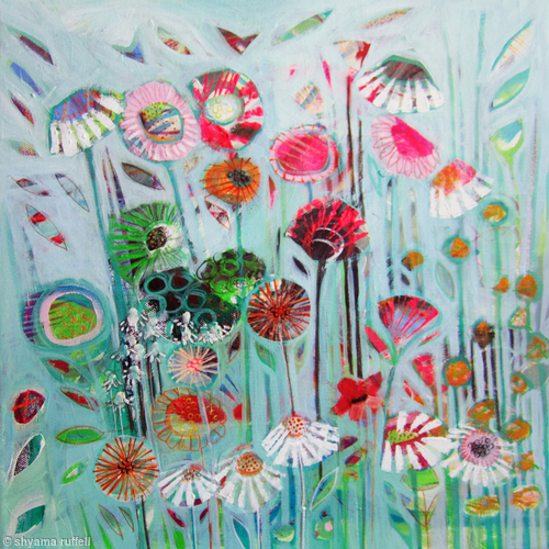 contemporary floral original oil shyama ruffell painting acrylic ...
