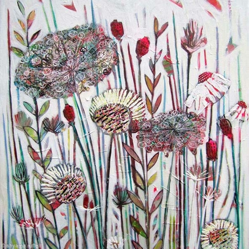 contemporary floral original oil shyama ruffell painting acrylic ...
