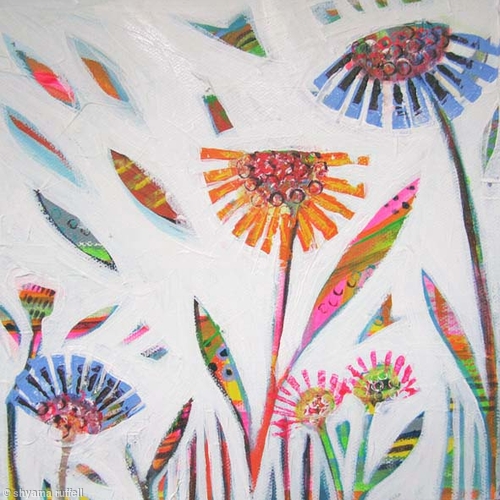 contemporary floral original oil shyama ruffell painting acrylic ...
