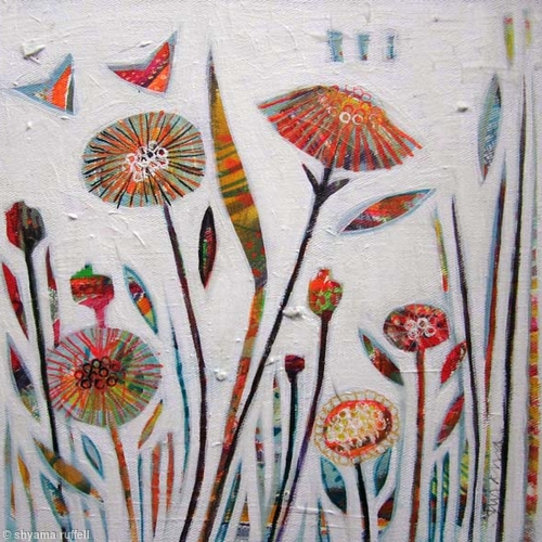 contemporary floral original oil shyama ruffell painting acrylic ...
