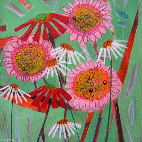 contemporary floral original oil shyama ruffell painting acrylic ...