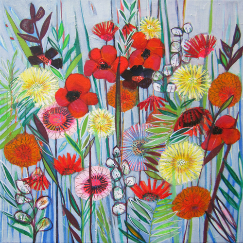 contemporary floral original oil shyama ruffell painting acrylic ...