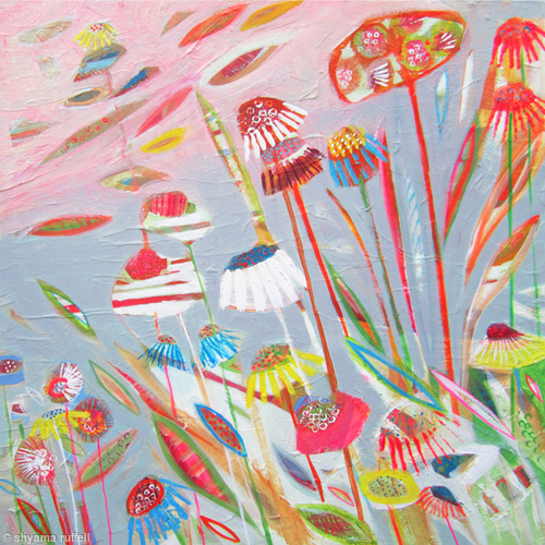 contemporary floral original oil shyama ruffell painting acrylic ...