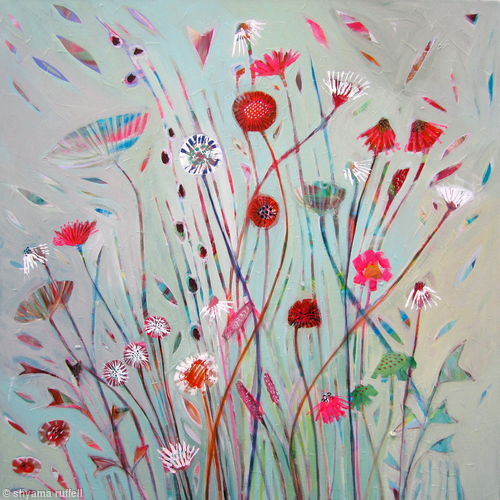 contemporary floral original oil shyama ruffell painting acrylic ...