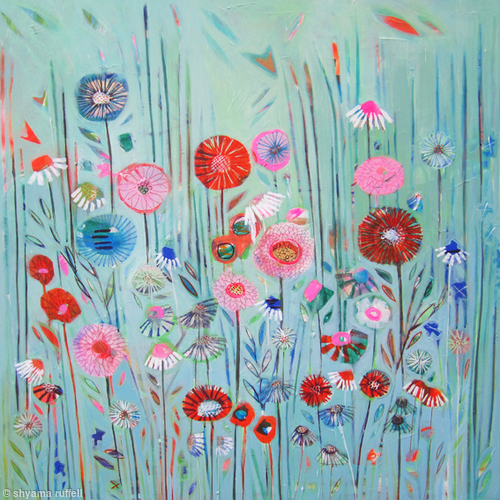 contemporary floral original oil shyama ruffell painting acrylic ...
