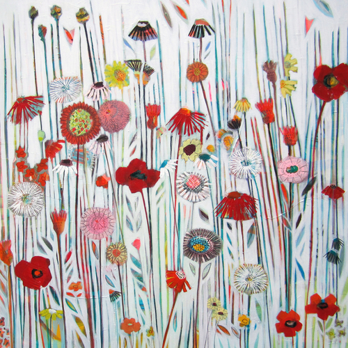 contemporary floral original oil shyama ruffell painting acrylic ...
