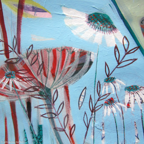 contemporary floral original oil shyama ruffell painting acrylic ...