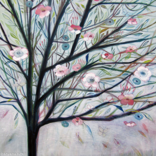 contemporary floral original oil shyama ruffell painting acrylic ...