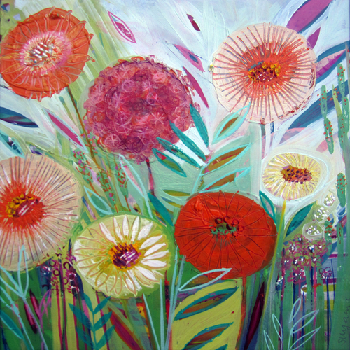 contemporary floral original oil shyama ruffell painting acrylic ...