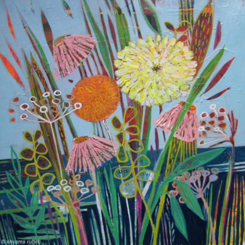 contemporary floral original oil shyama ruffell painting acrylic ...