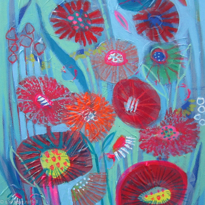 contemporary floral original oil shyama ruffell painting acrylic ...