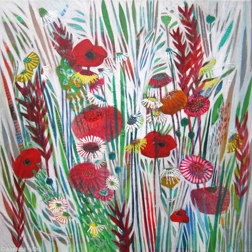 contemporary floral original oil shyama ruffell painting acrylic ...