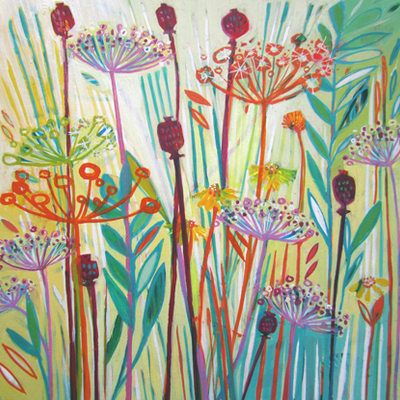 contemporary floral original oil shyama ruffell painting acrylic ...