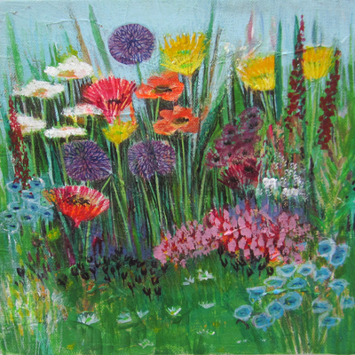 contemporary floral original oil shyama ruffell painting acrylic ...