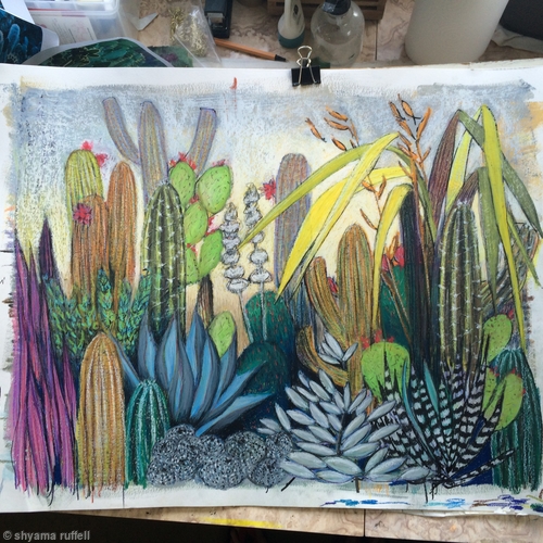 contemporary floral original oil shyama ruffell painting acrylic ...