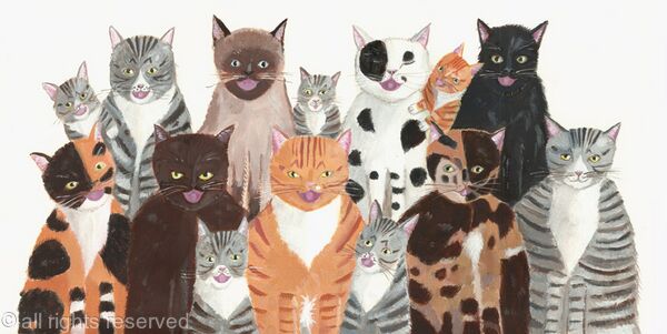 Cats Chorus - Acrylic on Fabriano watercolour paper